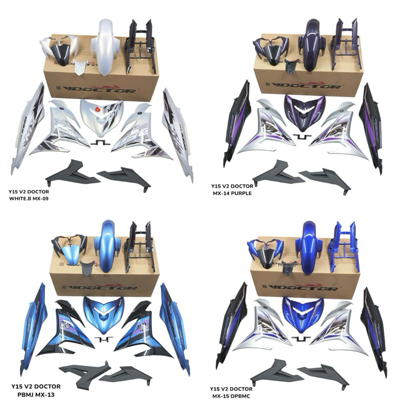 YAMAHA Y15 V2 SPECIAL CUSTOM COLOR BARU BODY COVER SET RED MX KING ...
