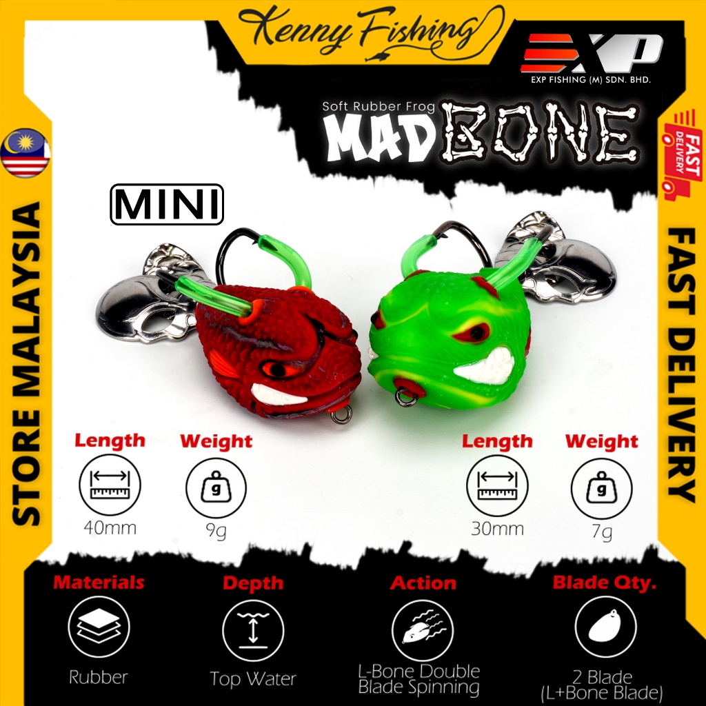 EXP Madbone / Madbone Mini Frog Thailand 3.3cm 4cm Katak Getah Casting ...