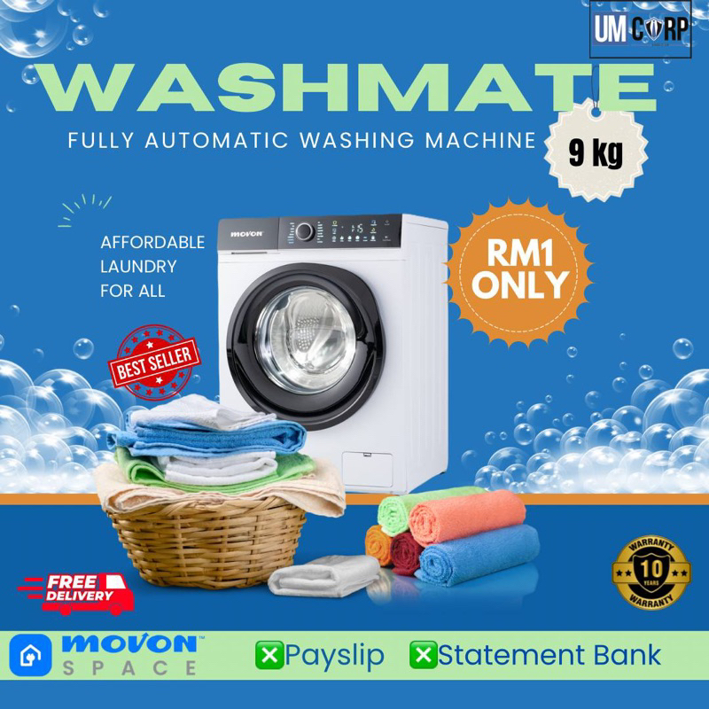 MOVON WASHMATE FULLY AUTOMATIC WASHING MACHINE (BAYAR ANSURAN) | Shopee ...