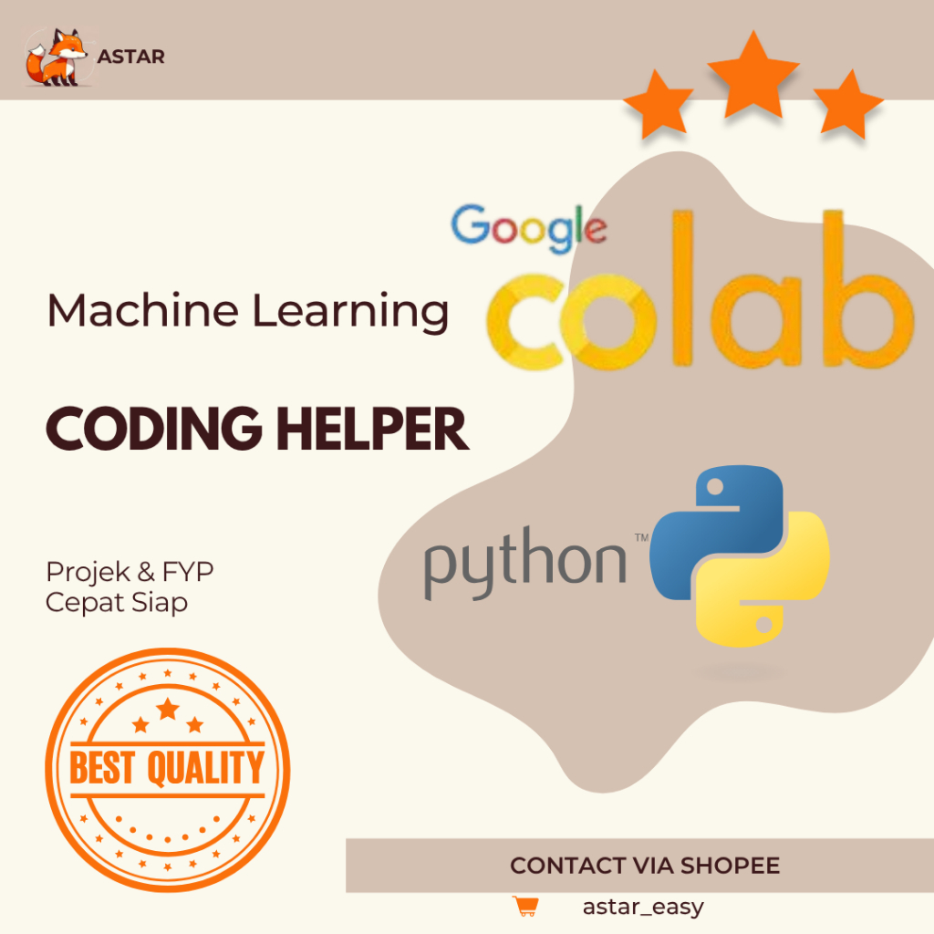 Machine Learning Instant Help - Coding Helper - Build Projek FYP | Shopee Malaysia