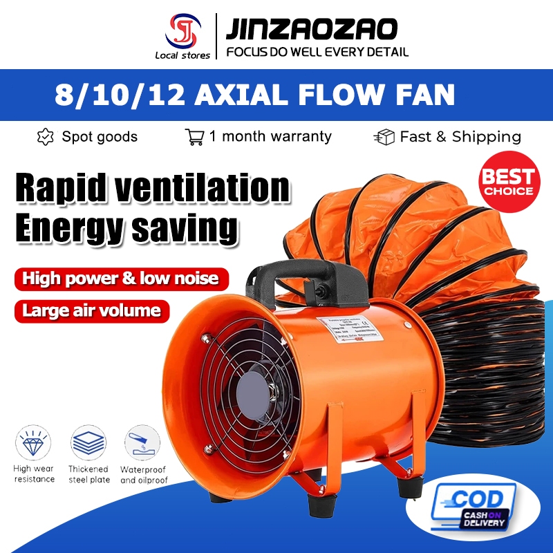 8/10/12 Inch Industrial Cylinder Ducting Heavy Duty Exhaust Fan Blower ...