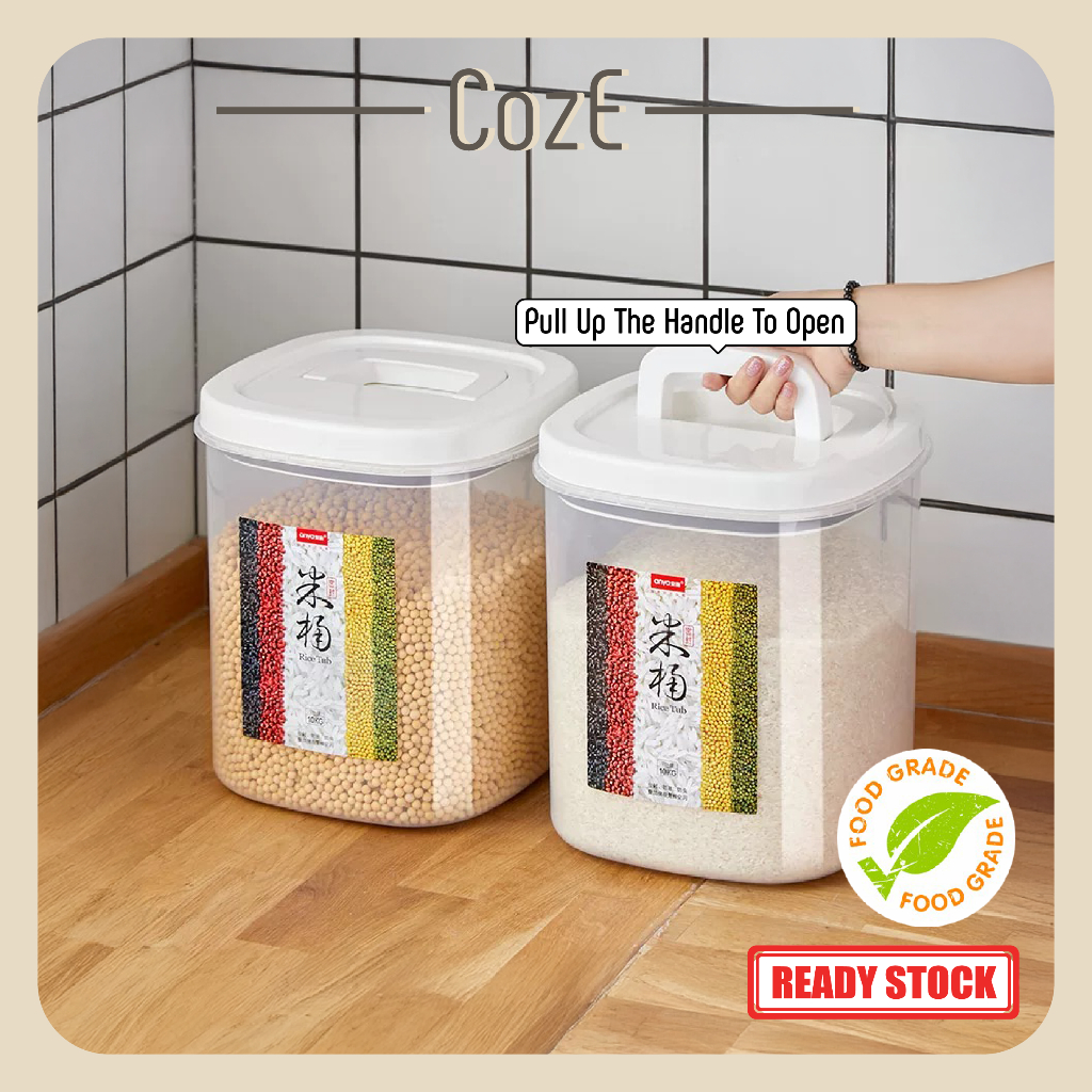 CozE PET Material Rice Storage Rice Container Square Carrier Sealed ...