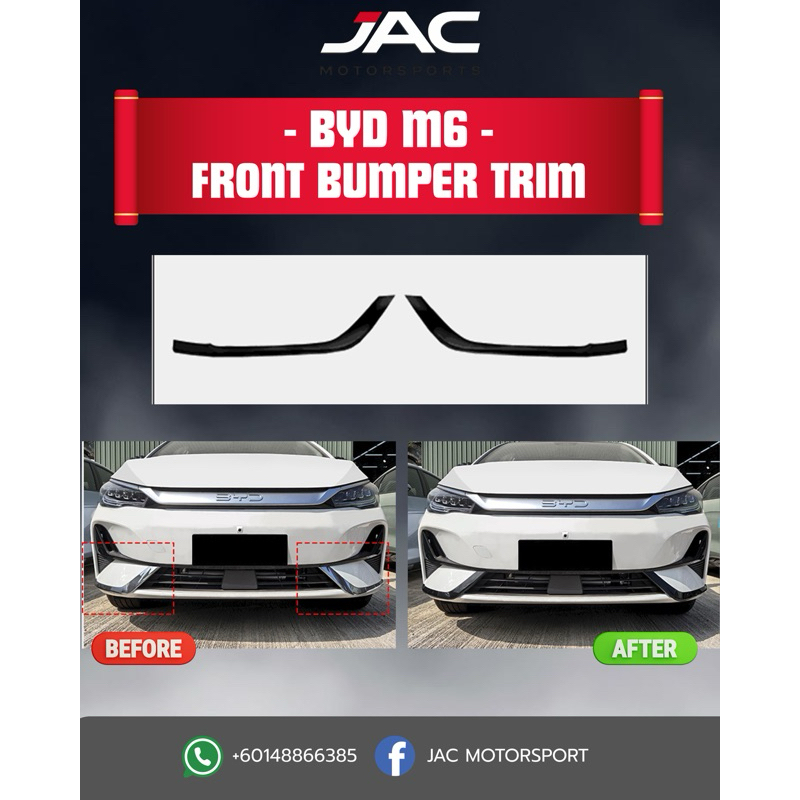 BYD M6 FRONT BUMPER TRIM (carbon fibre design) | Shopee Malaysia