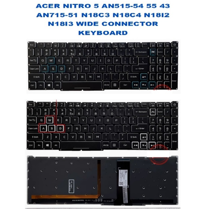 ACER NITRO 5 AN515-54 55 43 AN715-51 N18C3 N18C4 N18I2 N18I3 WIDE ...