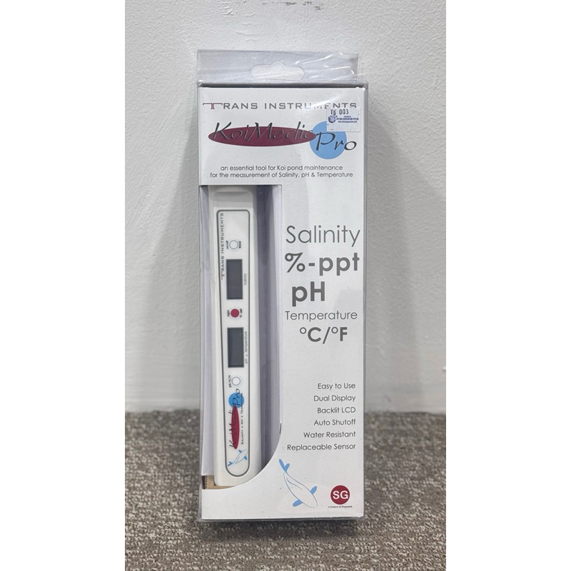 KoiMedic Pro Trans Instrument 3 in 1 Digital Tester salt pH temperature ...