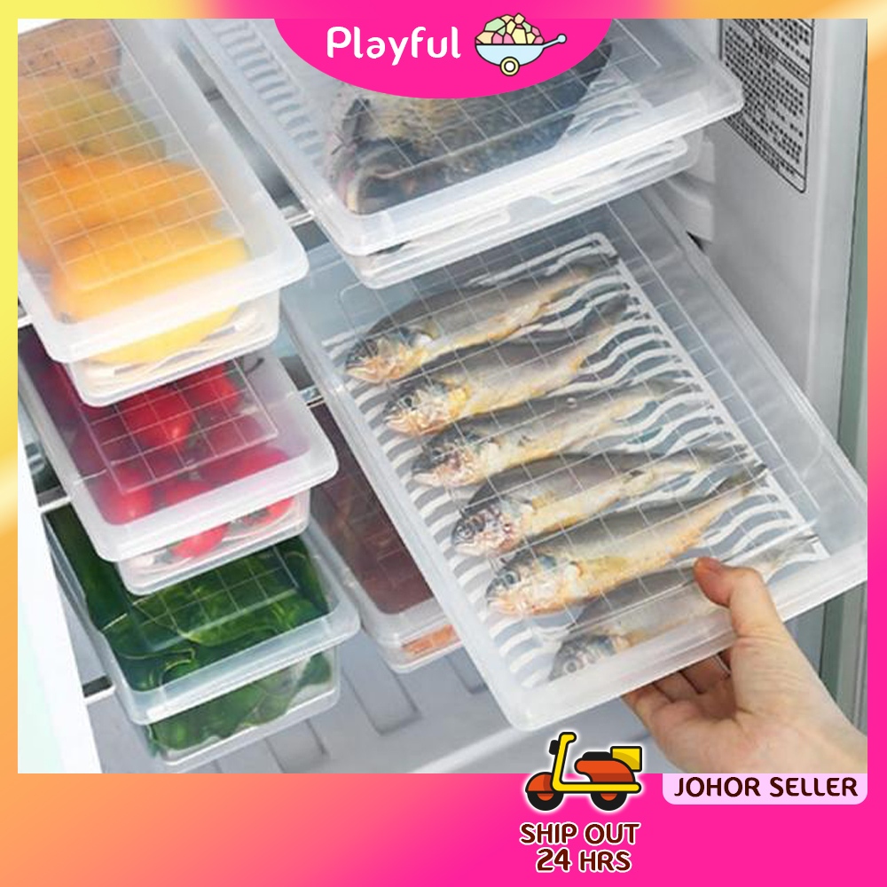 【PLAYFUL】Food Fresh Storage Box Containers Kitchen Fridge Organizer ...