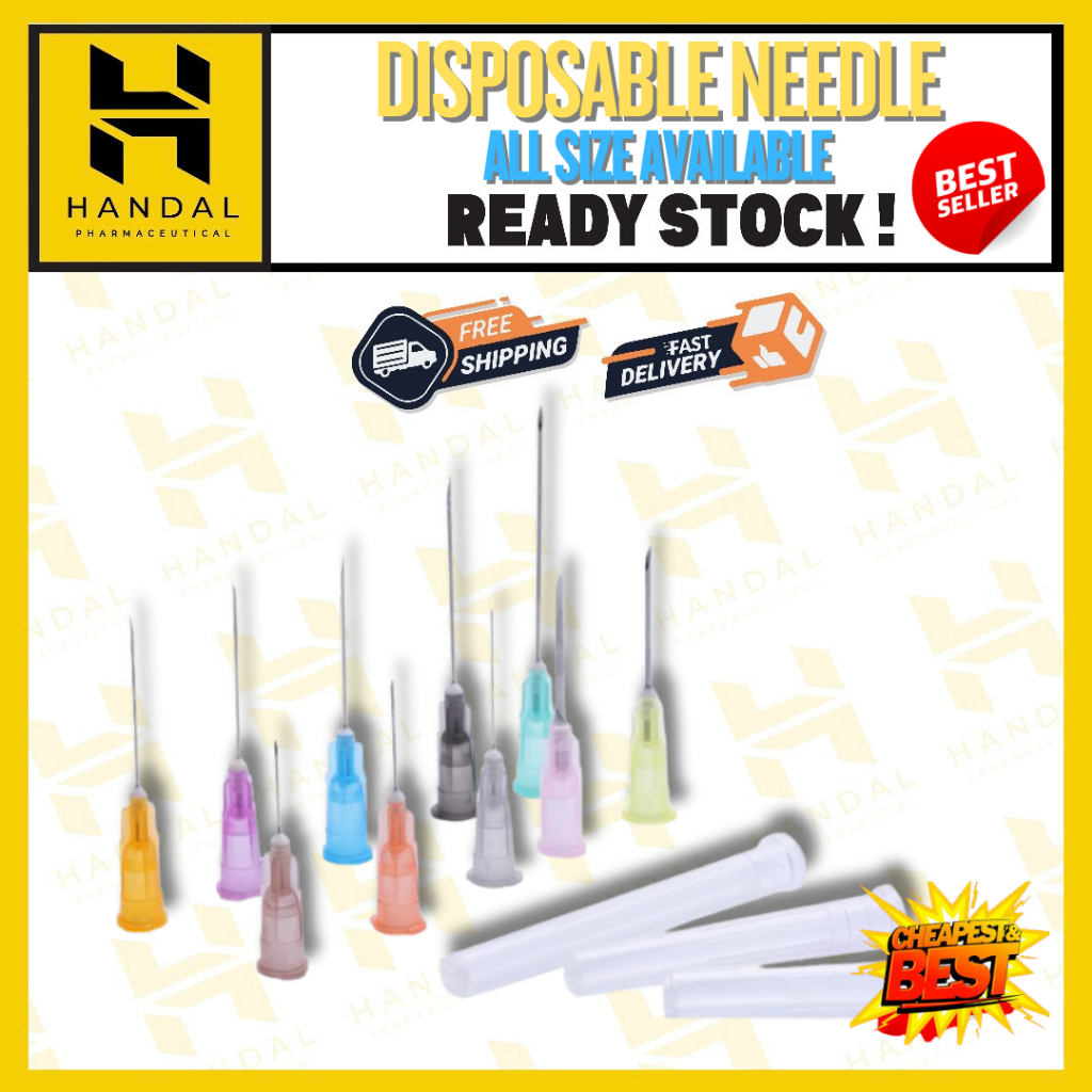 Jarum Disposable Needle, 18G, 19G, 20G, 21G, 22G, 23G, 24G, 25, 27G ...