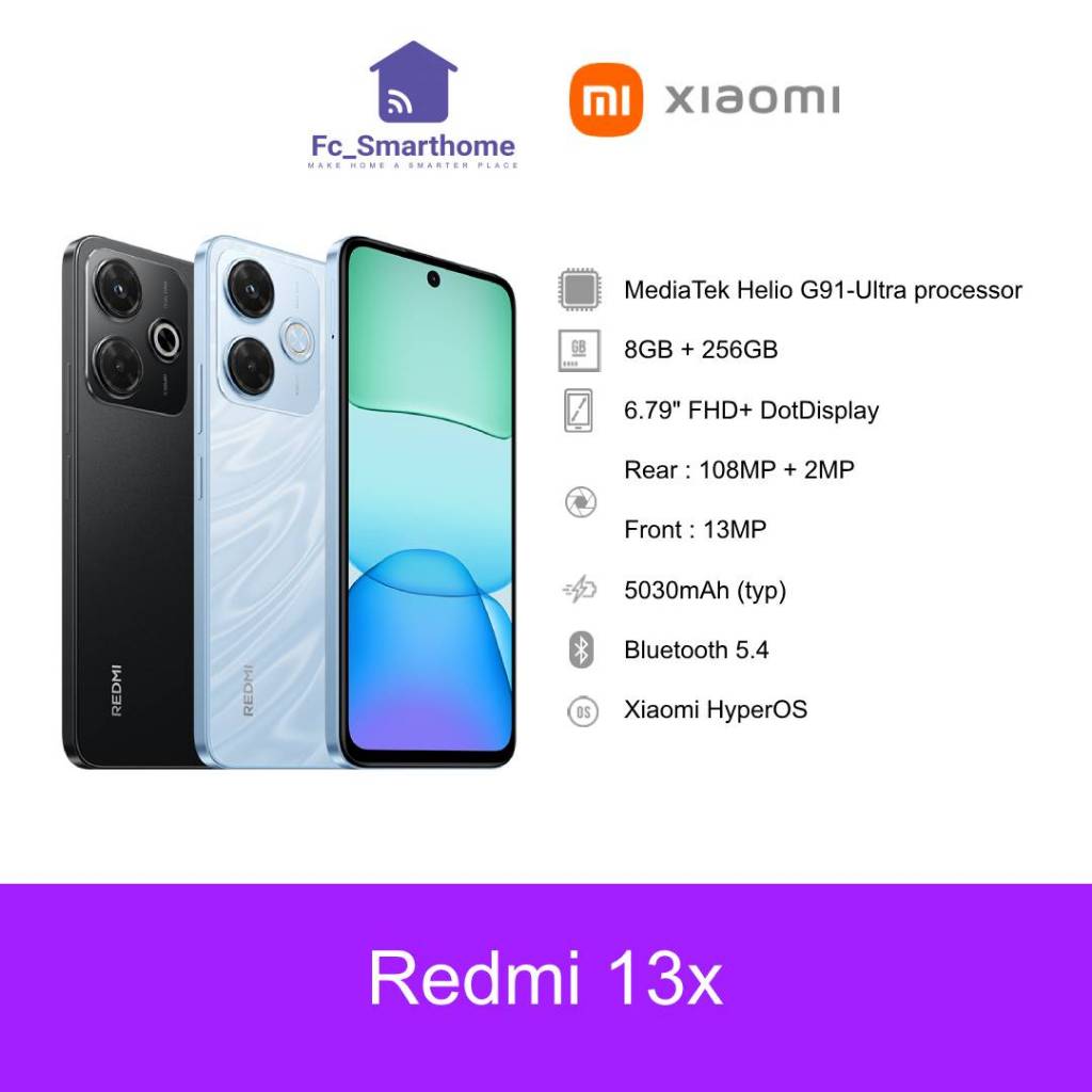 Xiaomi Redmi 13x Smartphone | 8GB + 256GB | 6.79" FHD+ | Octa Core ...
