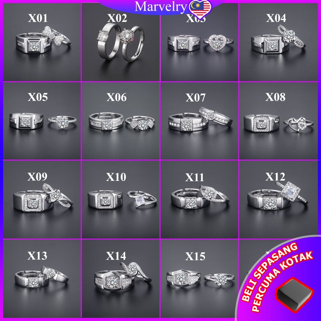 【Ready Stock KL PROMOSI】Couple Rings Gift S925 Silver Man Men And Woman ...