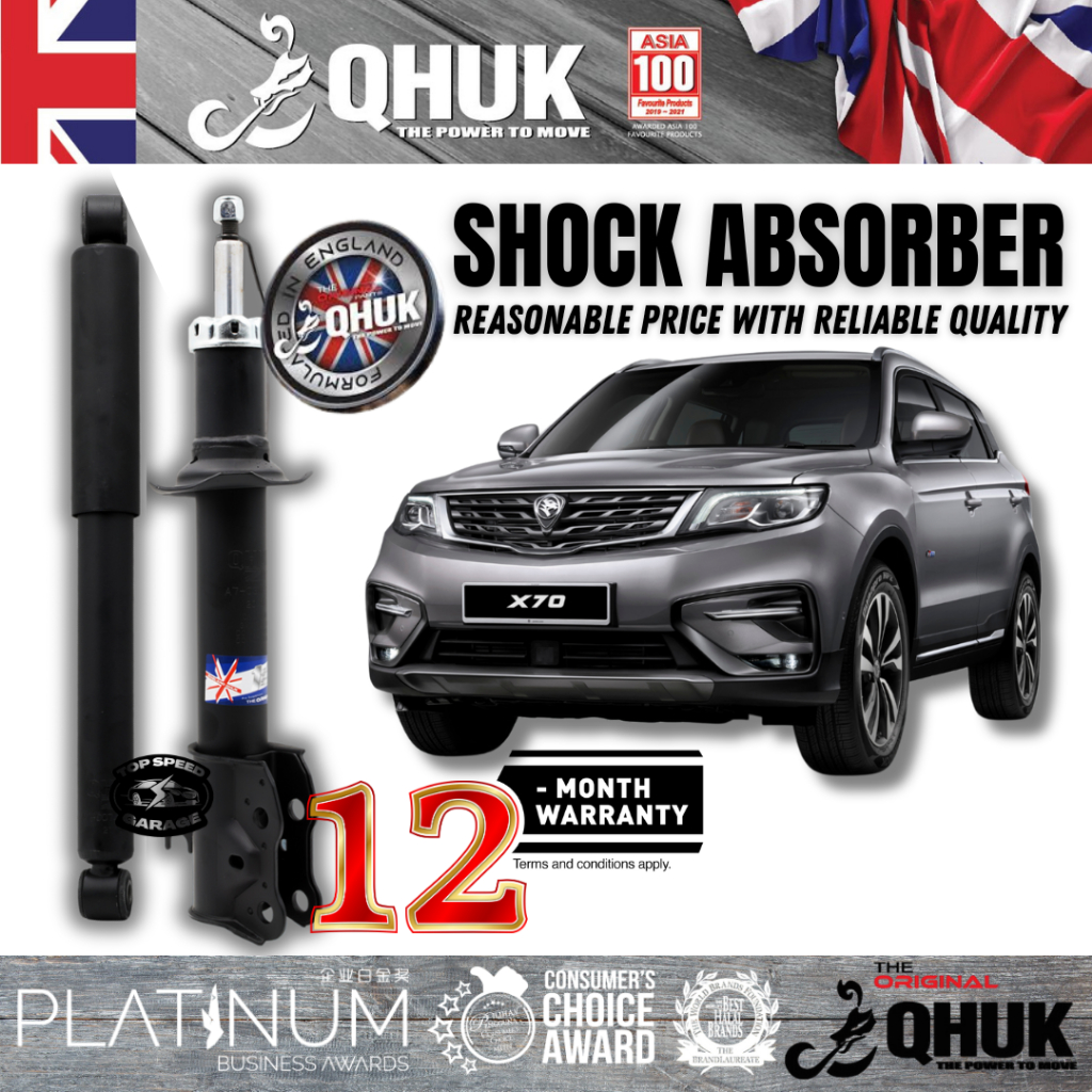 QHUK Original - Proton X70 1.8/1.5T - Shock Absorber Front & Rear Set ...