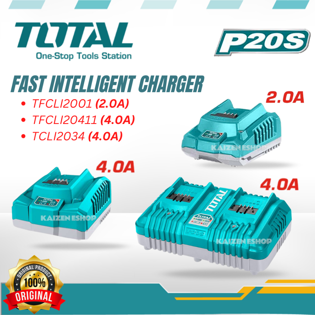TOTAL P20S 20V Fast Intelligent Charger ( TFCLI2001 , TFCLI20411 ...