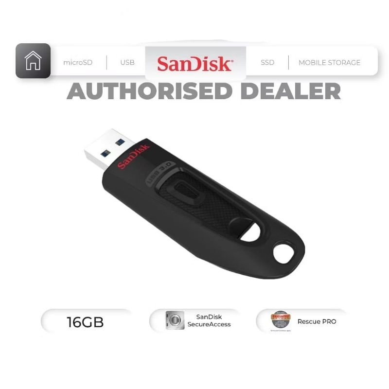 SanDisk Ultra USB 3.0 Flash Drive CZ48 (16GB) | Shopee Malaysia