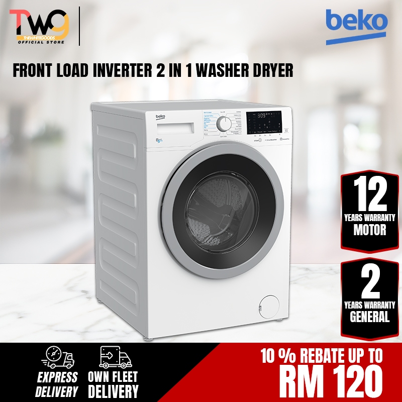 [FREE SHIPPING + GIFT] Beko WDX8543130W Prosmart Inverter 2 In 1 ...