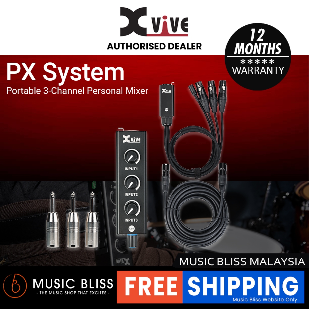 Xvive Portable 3-Channel Personal MixerPX Mixer/Headphone Amplifier ...