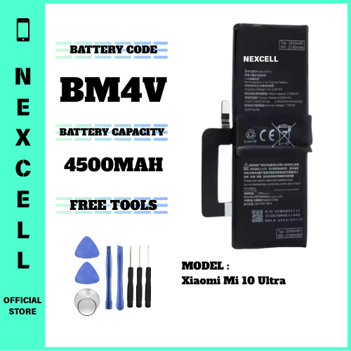 NEXCELL Bateri Serasi untuk Xiaomi Mi 10 Ultra M2007J1SC Battery Bateri ...