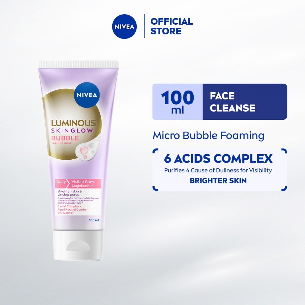 NIVEA Face Cleanse Luminous Bubble Foam 100ml | Shopee Malaysia