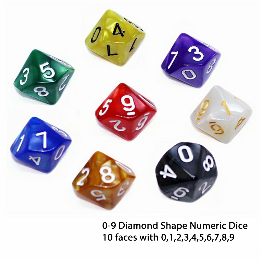 🔥Ready Stock🔥 0-9 Numeric Dice Acrylic Diamond Rhombus Shape Dice Game ...
