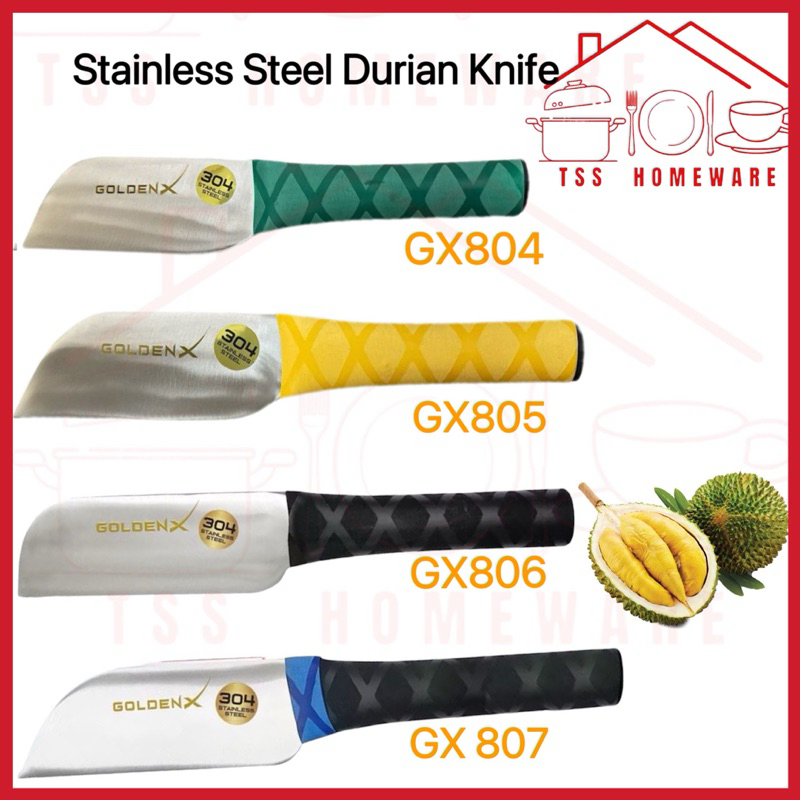 Durian Pisau Durian Knife | 全白钢榴莲刀| Durian Knife (Golden X, Stainless ...