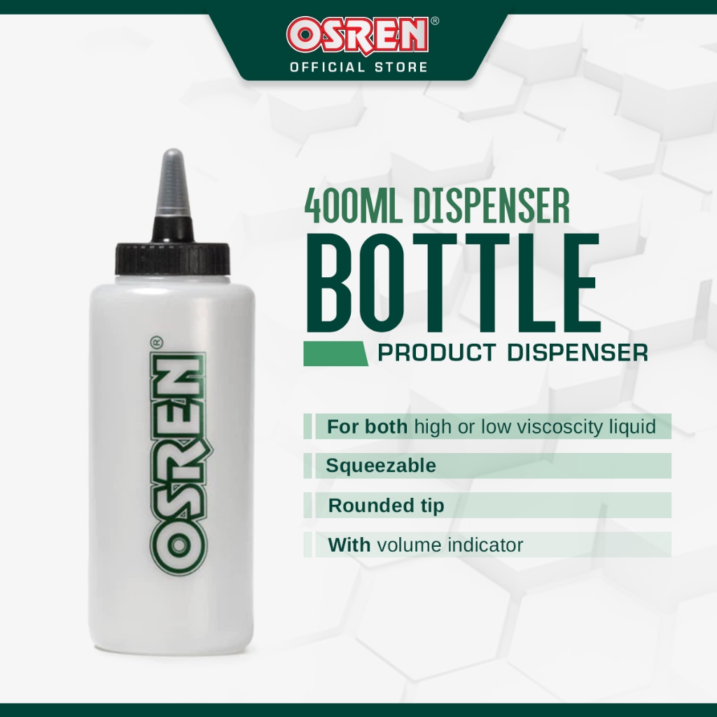 OSREN Dispenser Bottle 400ml - For detailing liquid and high viscosity ...