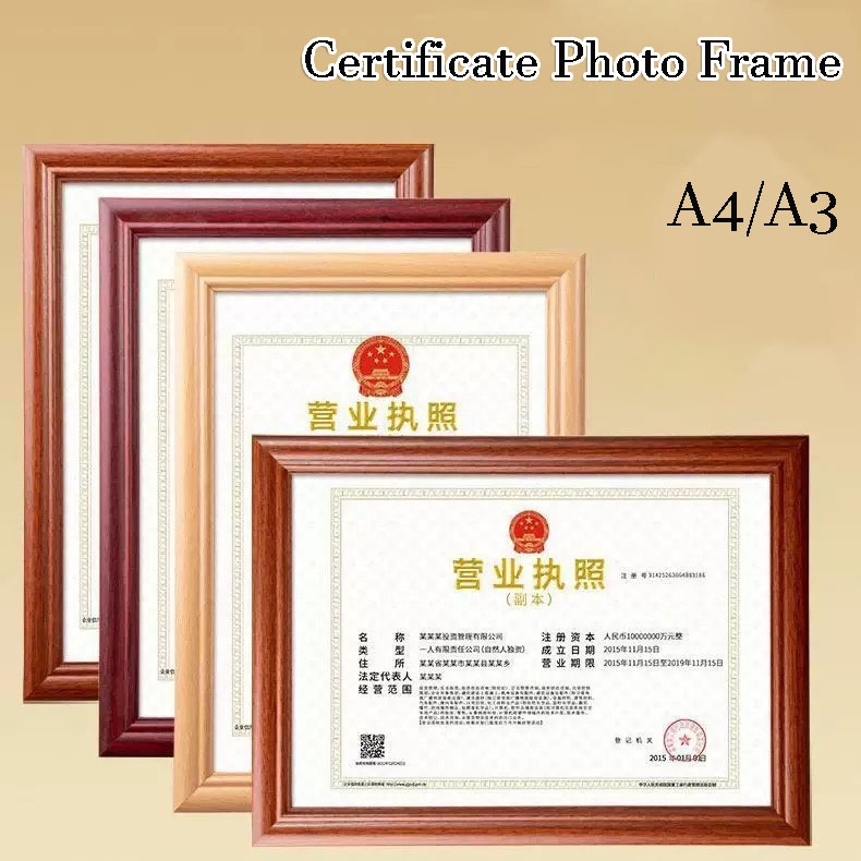 【local delivery】A4/A3 Certificate Frame Home Decor Photo Cert Frame ...
