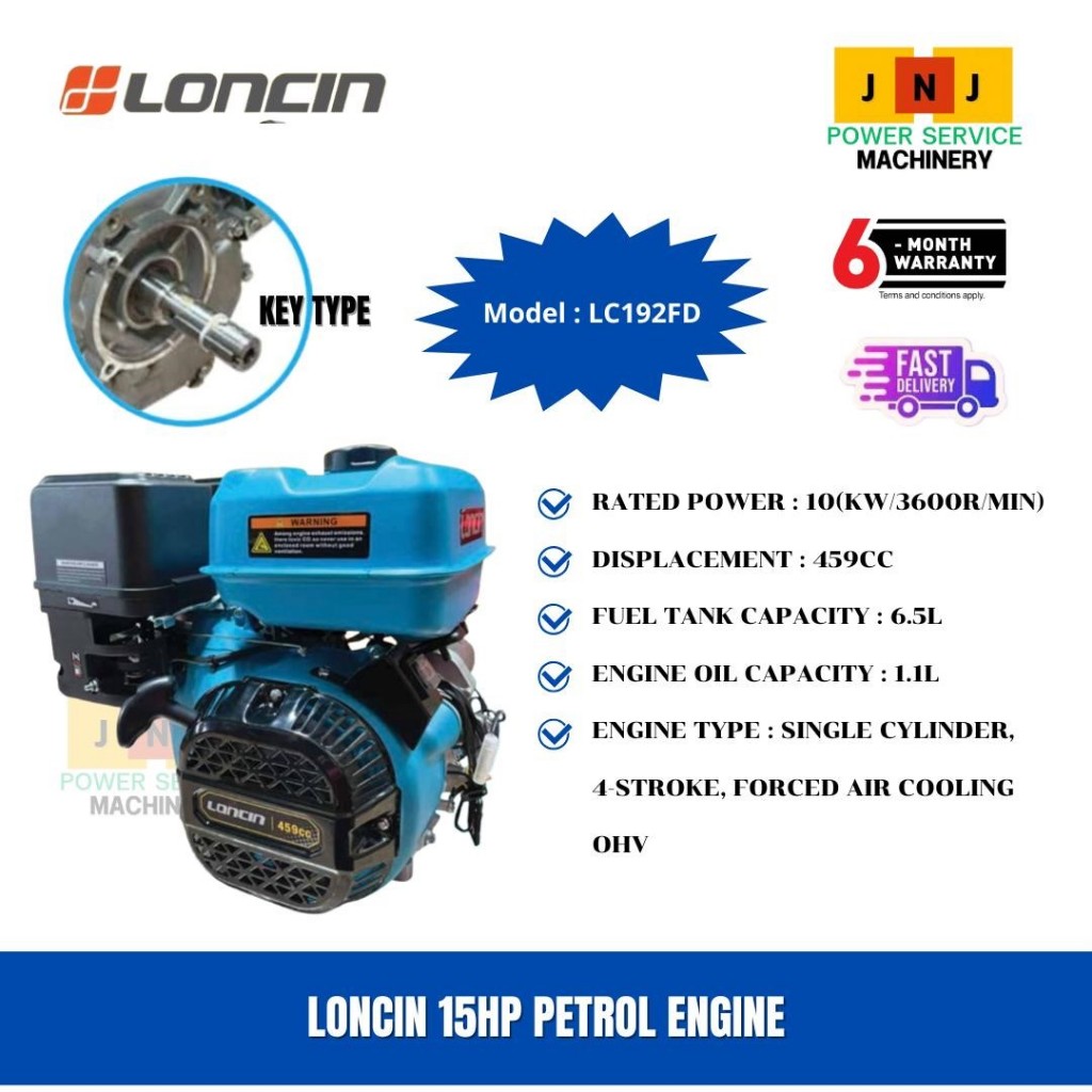 LONCIN LC192FD 15HP PETROL ENGINE (KEY TYPE) | Shopee Malaysia