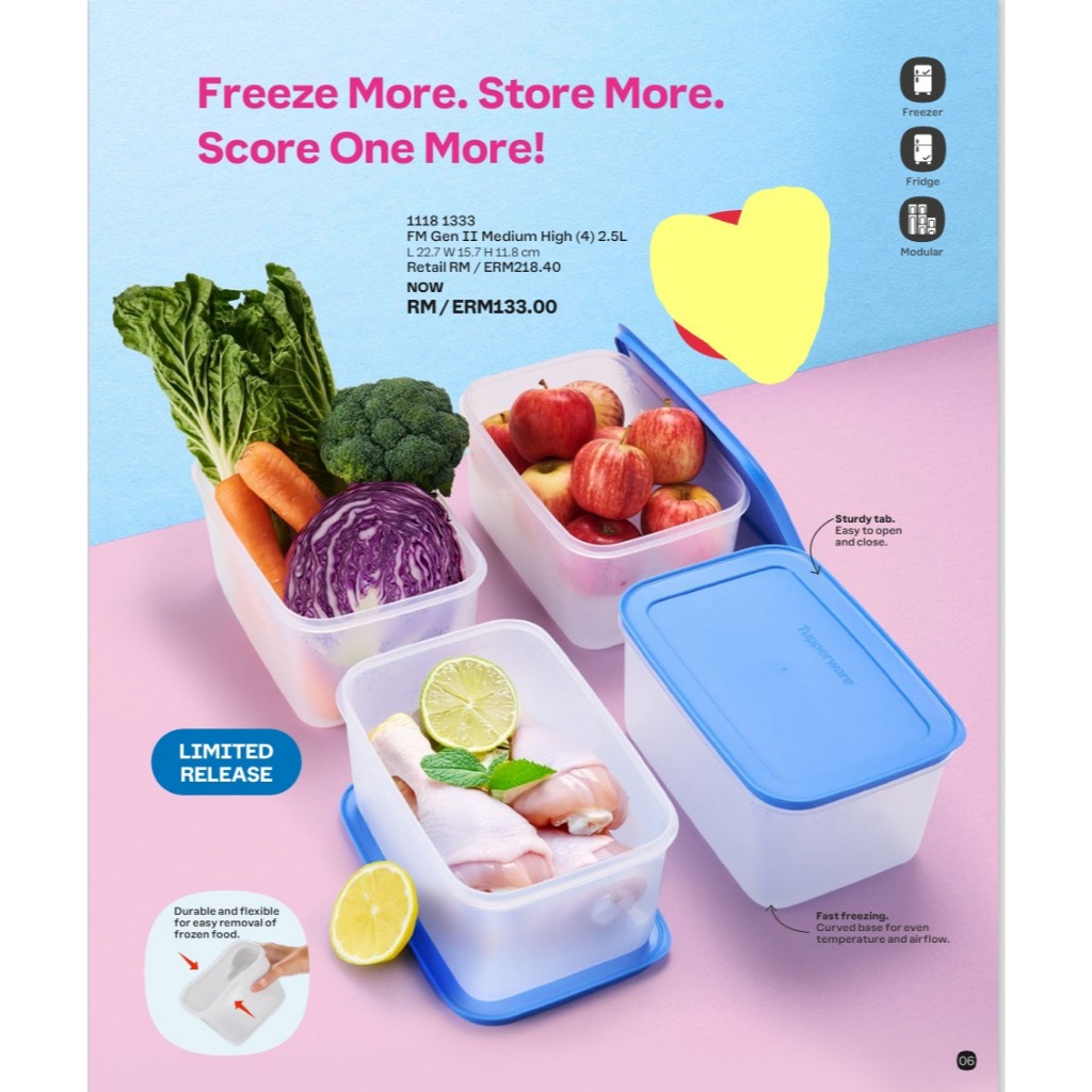 Tupperware Brands Food Container / Fridge & Freezer Container *Chill ...