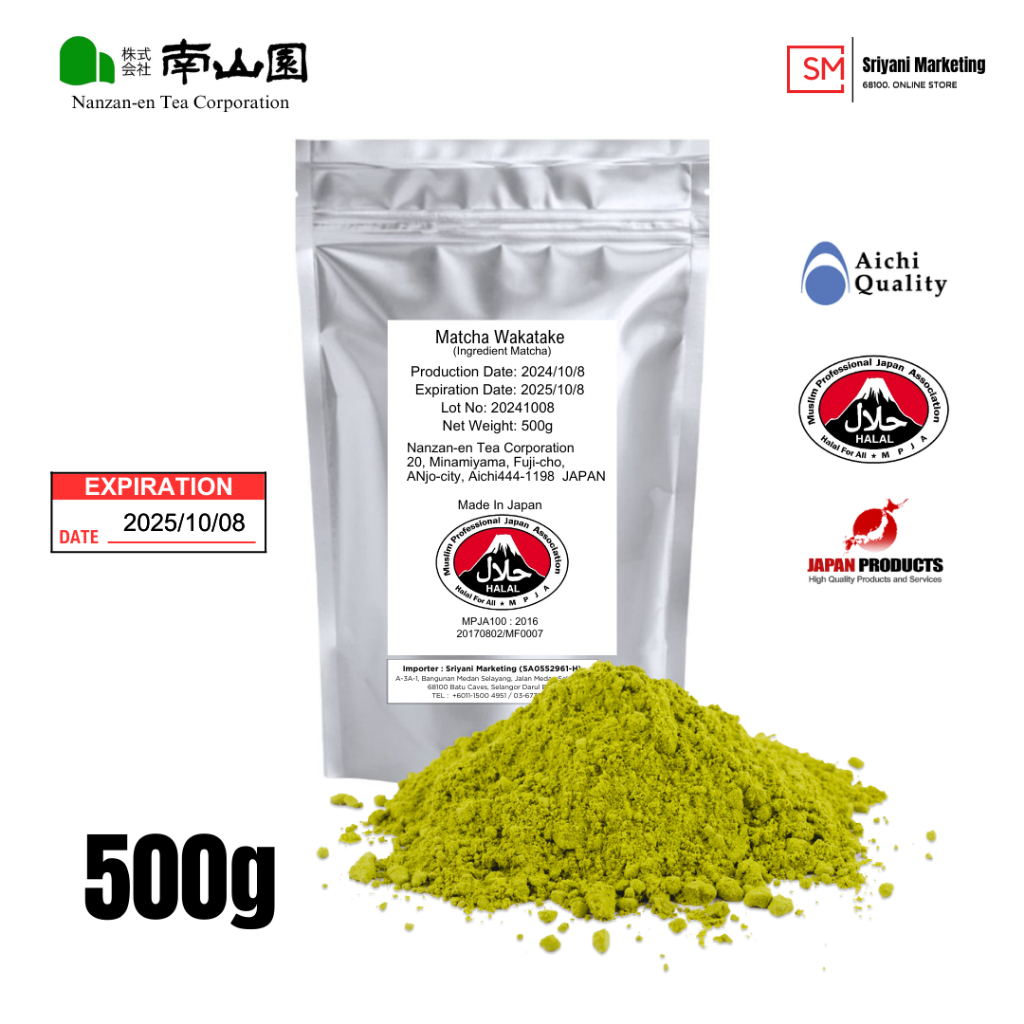 MATCHA WAKATAKE (500gram) | Made in JAPAN | HALAL | Serbuk Matcha ...
