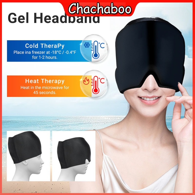 Single/Double Layer Migraine Relief Cap Gel Reusable Migrain Hat Head ...