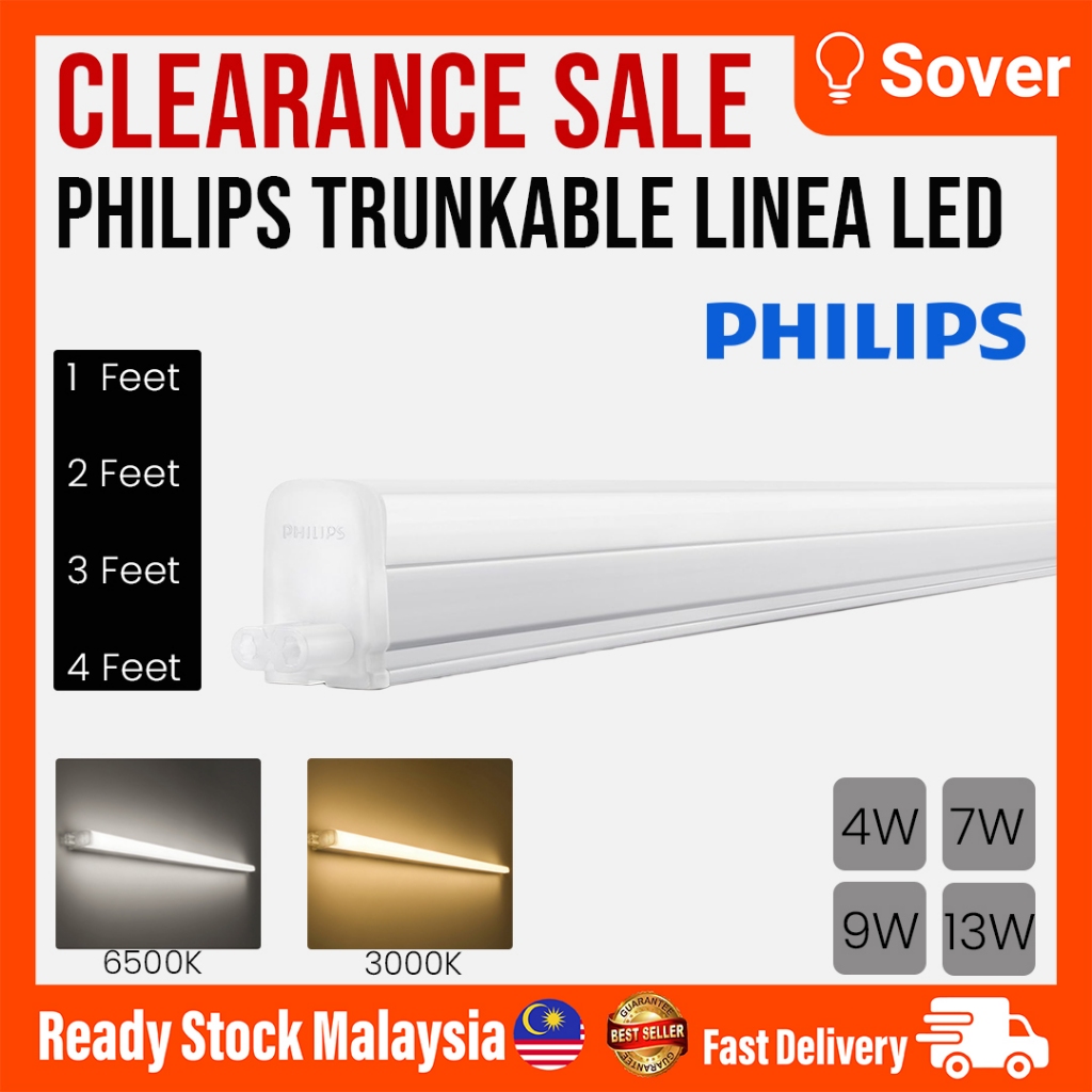 PHILIPS LED T5 Batten Lampu T5 1ft 4W / 2ft 7W / 3ft 9W / 4ft 13W Connector Cable | Shopee Malaysia