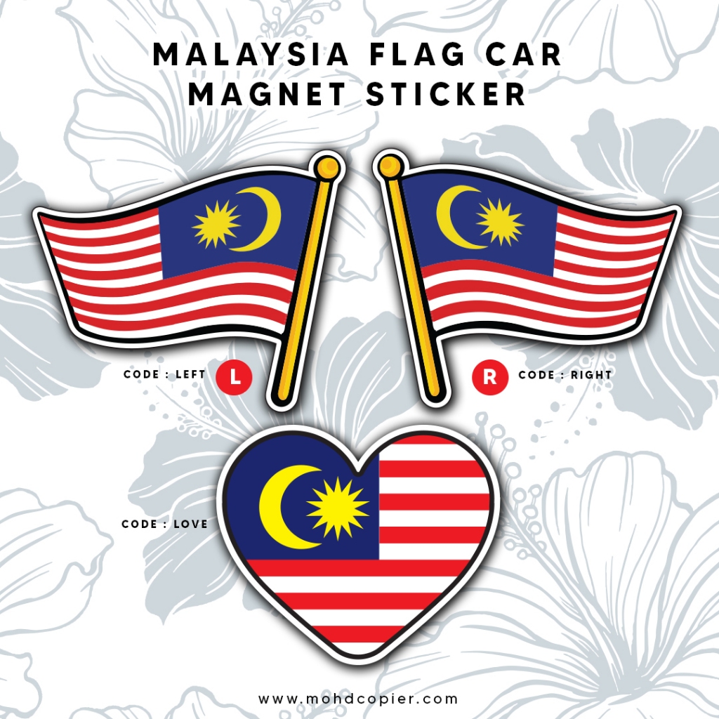 Malaysia Flag Car Magnet Sticker / Sticker Magnet Bendera Malaysia ...