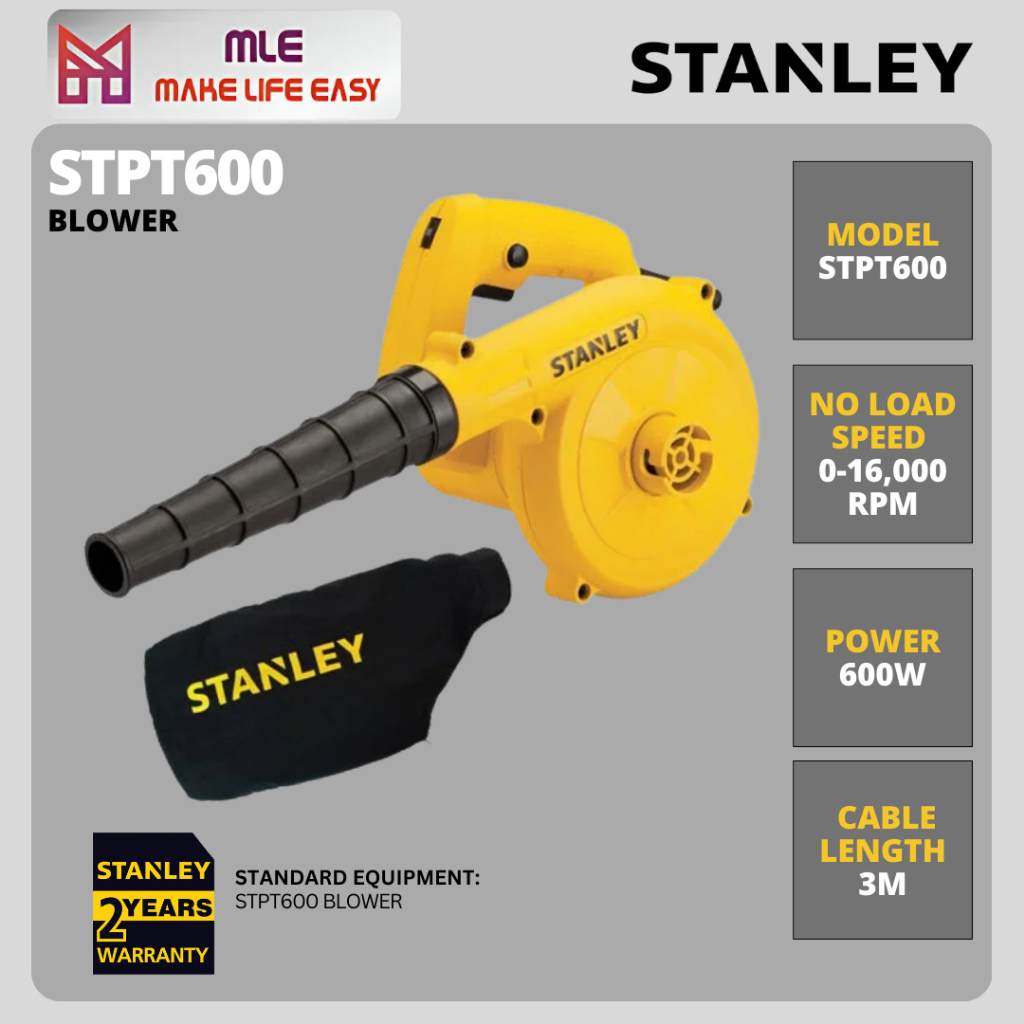 STANLEY STPT600 600W Variable Speed Blower/Vacuum (STPT600) | Shopee ...