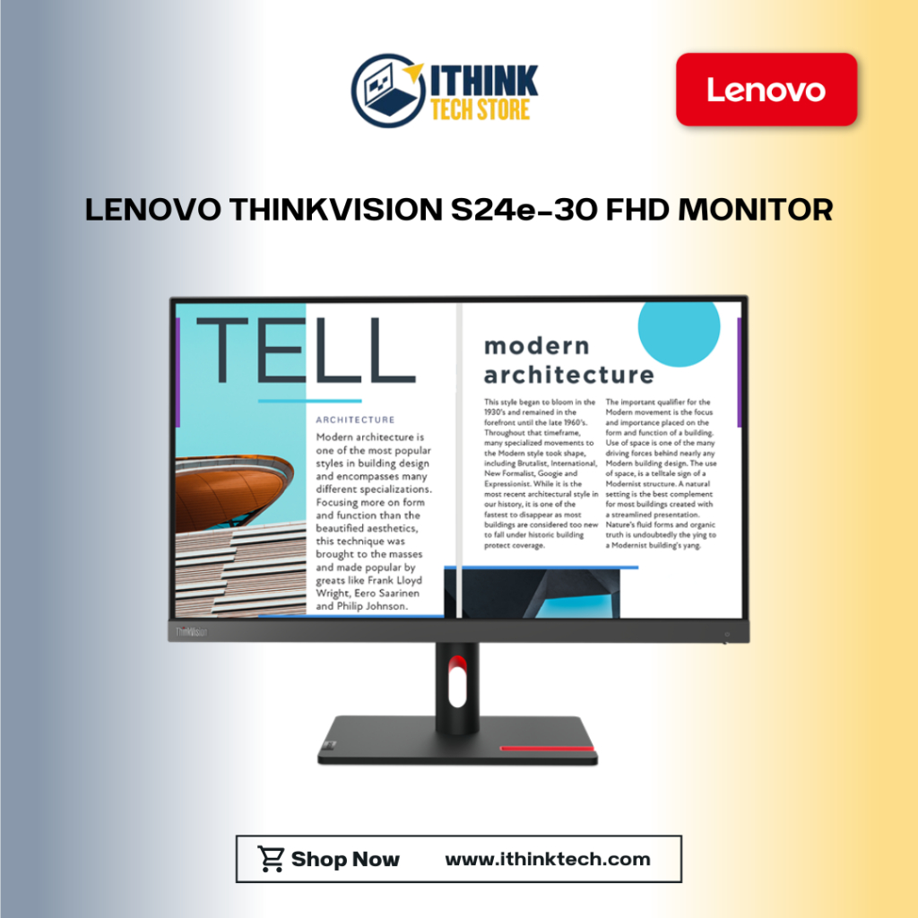 LENOVO THINKVISION S24e-30 FHD MONITOR | Shopee Malaysia