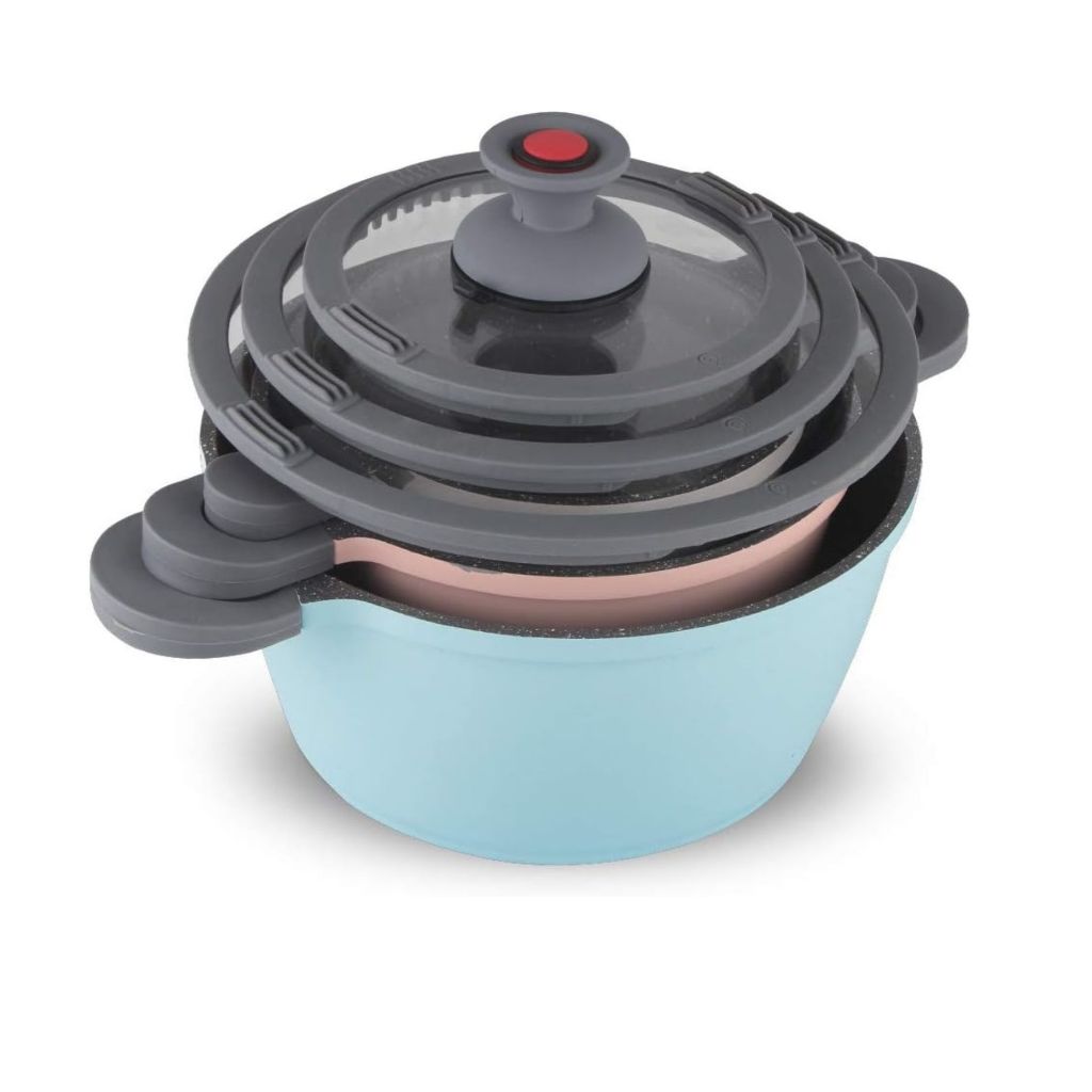 3 IN 1 Stock pots Set Cast Aluminum Dutch Oven Non-Stick Casserole Pot ...