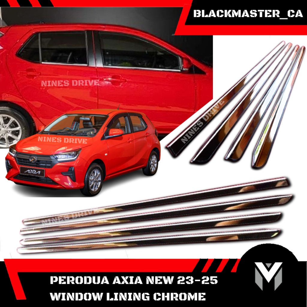 Perodua Axia New 2023 - 2025 Chrome Lining Window Trim | Premium Door ...