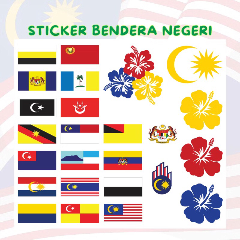 Sticker Bendera Size Besar Malaysia Negeri Merdeka Deco payung ...