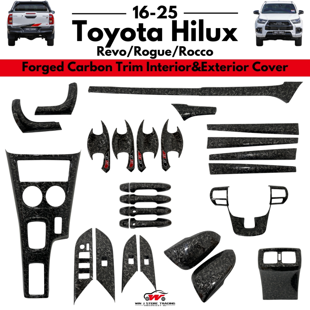 Toyota HILUX ROGUE REVO ROCCO 2016-2025 Forged Carbon Trim Interior ...