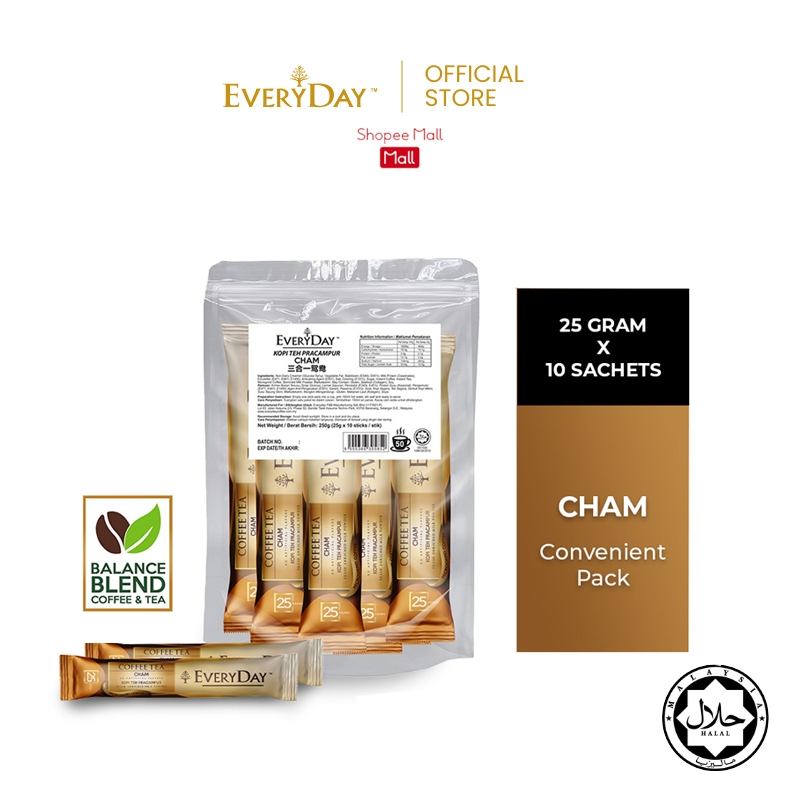 EVERYDAY Cham Coffee Tea Convenient Pack (25g x 10 Sachets) [Exp 2026 ...