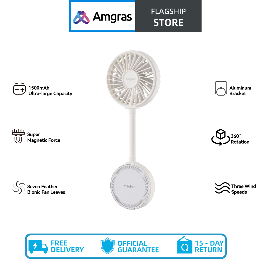Amgras MagFan Mobile Phone Magnetic Fan Desktop Stand Fan Adjustable ...