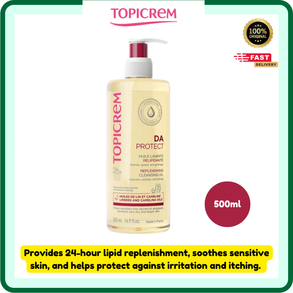 TOPICREM DA PROTECT Replenishing Cleansing Oil | 500ML | EXP: 01/27 ...