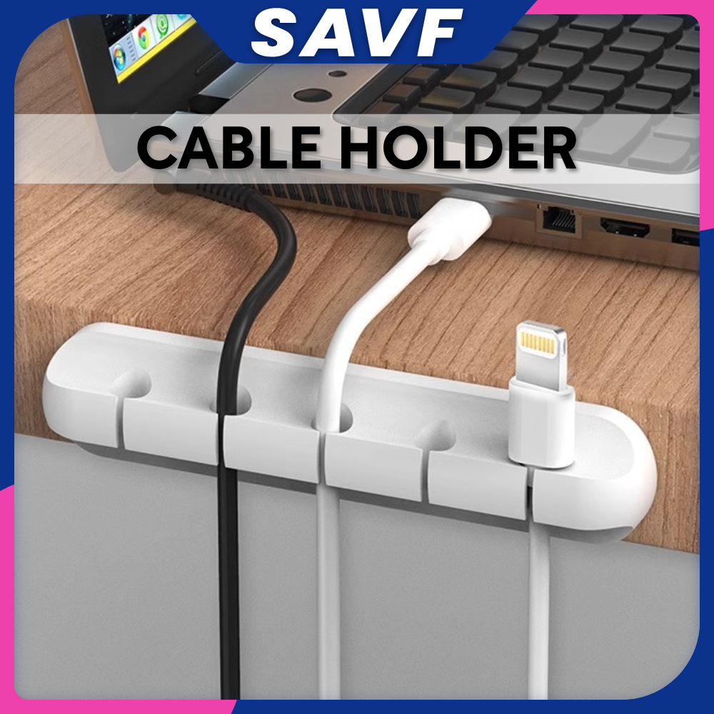 SAVF Silicone Cable Organizer Clip Table USB Cable Holder Charger Winder Desktop Tidy Management ...