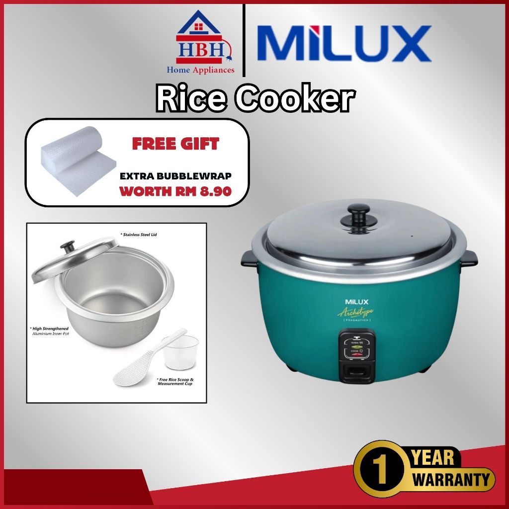 (Free BubbleWrap) Milux | Rice Cooker (MRC-518) | 10 Cups of Rice High ...