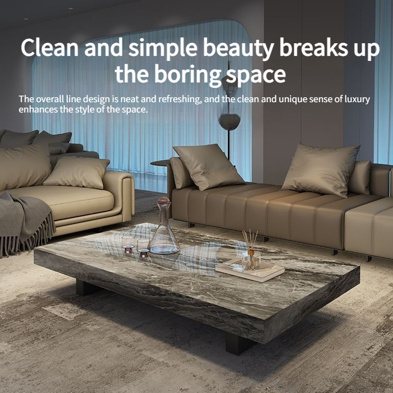 NIVISON Coffee Table Meja Kopi Ruang Tamu Marble Texture Simple Design ...