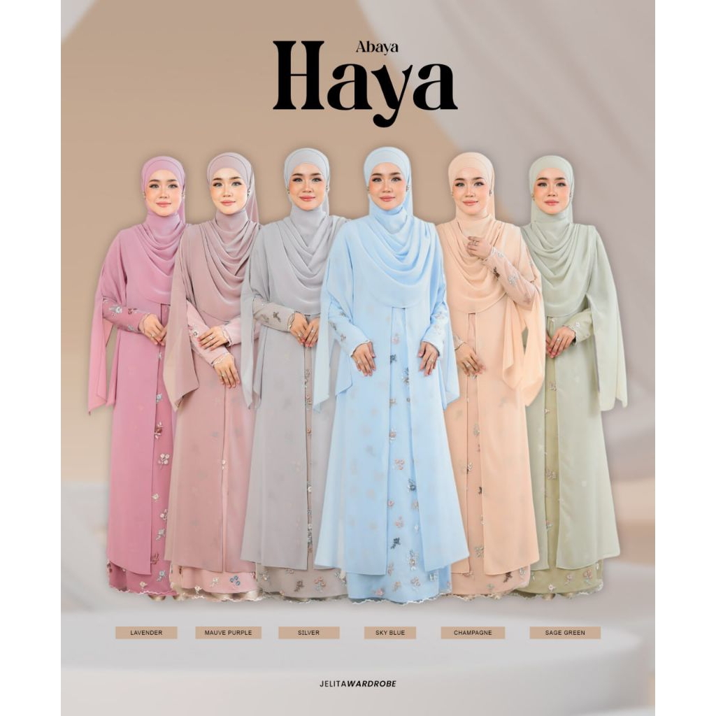 ABAYA HAYA BY JELITAWARDROBE | Shopee Malaysia