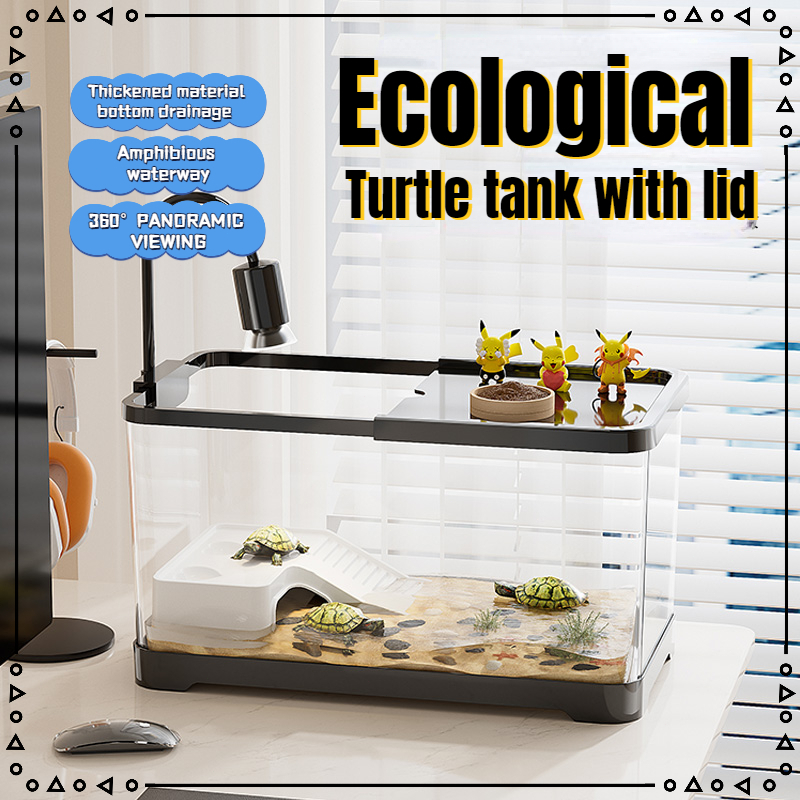 Turtle Tank Kit Basking Platform Turtle Tank Desk Aquarium Set,360 ...