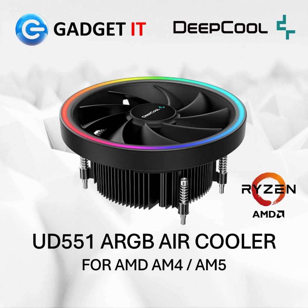 DEEPCOOL UD551 AMD ARGB LOW PROFILE CPU AIR COOLER | AMD AM4 & AM5 ...