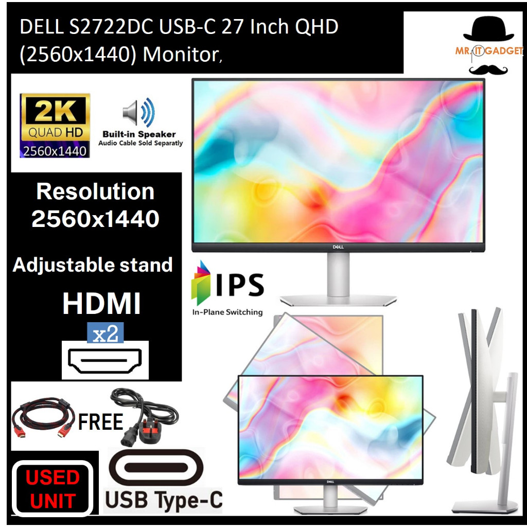DELL LED / LCD DELL S2722DC USB-C 27 Inch QHD (2560x1440) Monitor, 75Hz ...