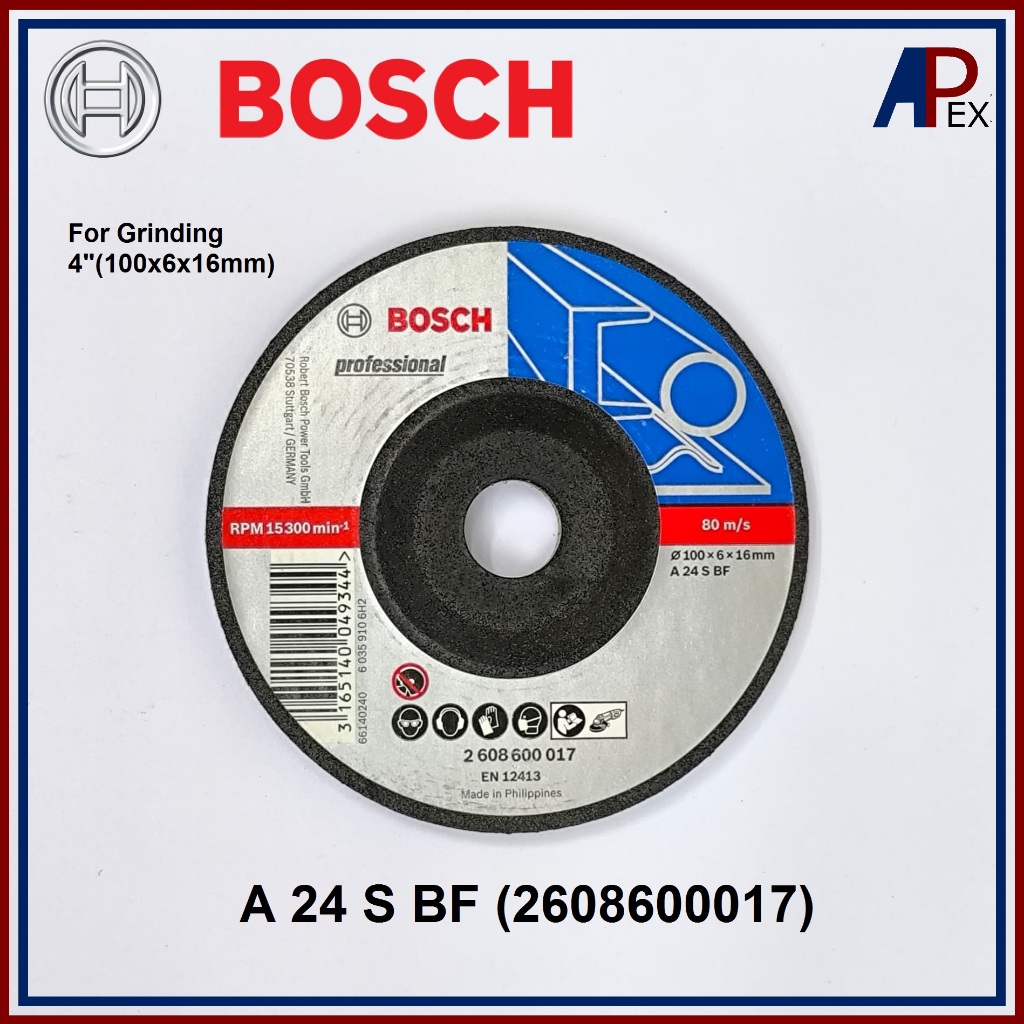 (1pc) BOSCH 4" Grinding Disc 100mm x 6mm x 16mm A 24 S BF | Shopee Malaysia
