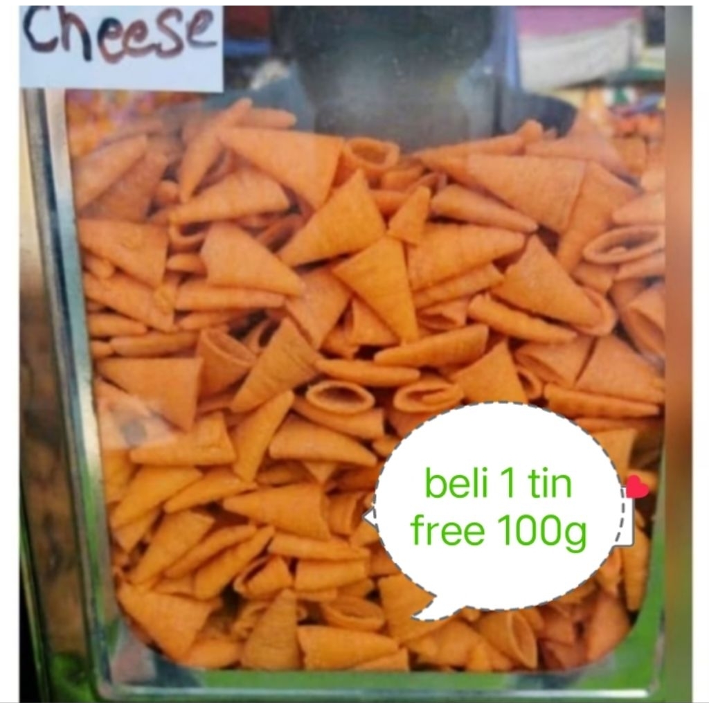 (Biskut Tin)* 3kg Keropok Segi Tiga Cheese / Keropok Topi / Angry Bite ...