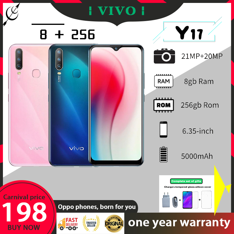 100% HP Vivo Y17 Memory 8+256GB 4G LET 6.35-inci Kad Dual 20MP+13MP ...