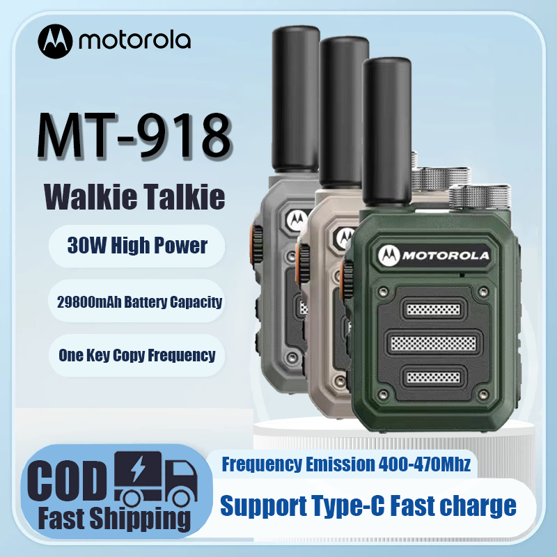 Motorola Mini Walkie Talkie 918 30KM 400-470MHz 16 Channels High-Power ...